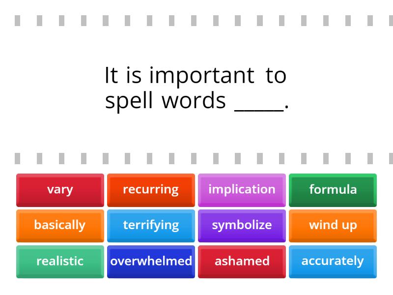 IE4B - Tossing and Turning Vocabulary - Find the match