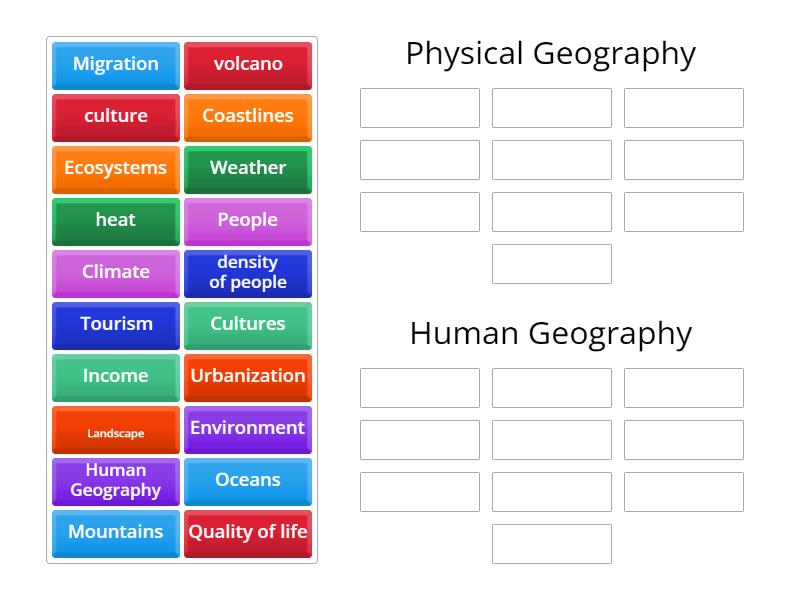 Physical Geography and Human Geography - Group sort