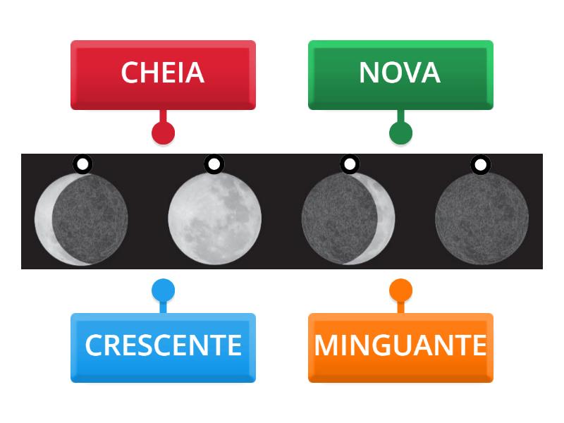 Fases da Lua - Labelled diagram