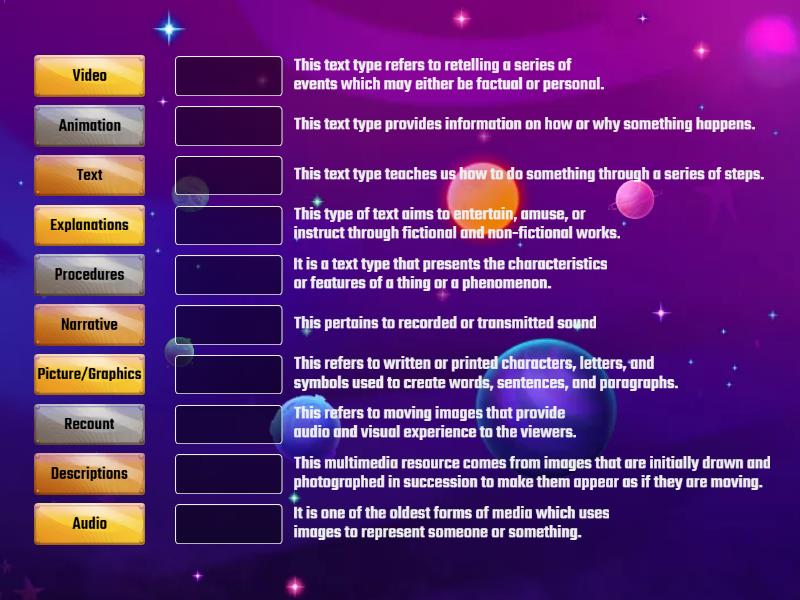MULTIMEDIA RESOURCES - Match up