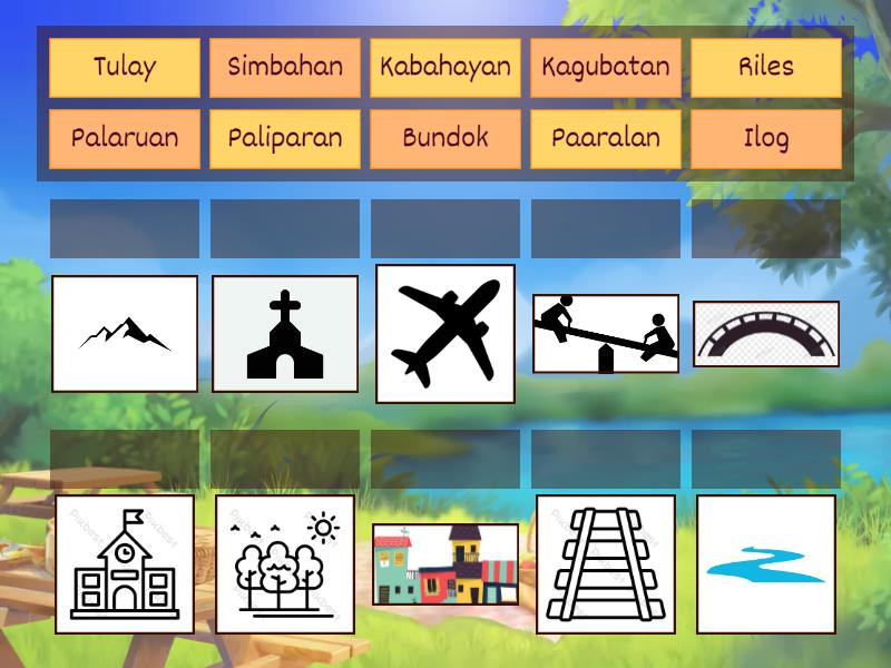 Ang kaalaman sa mapa at mga Pananda - Match up
