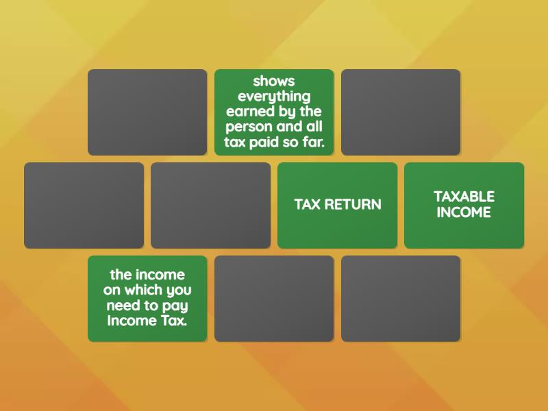 TAX VOCABULARY - Matching pairs