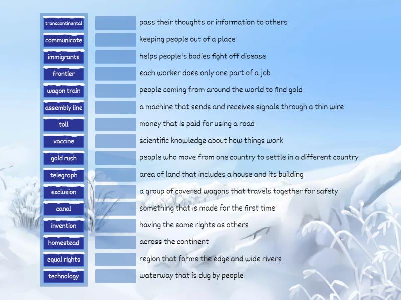 Chapter 6 Social Studies - Match up
