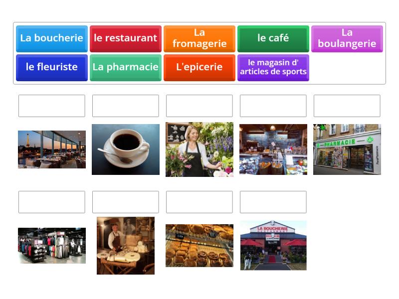 Les magasin et le commerces - Match up