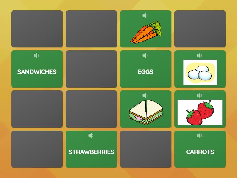 Food Vocabulary - Matching pairs