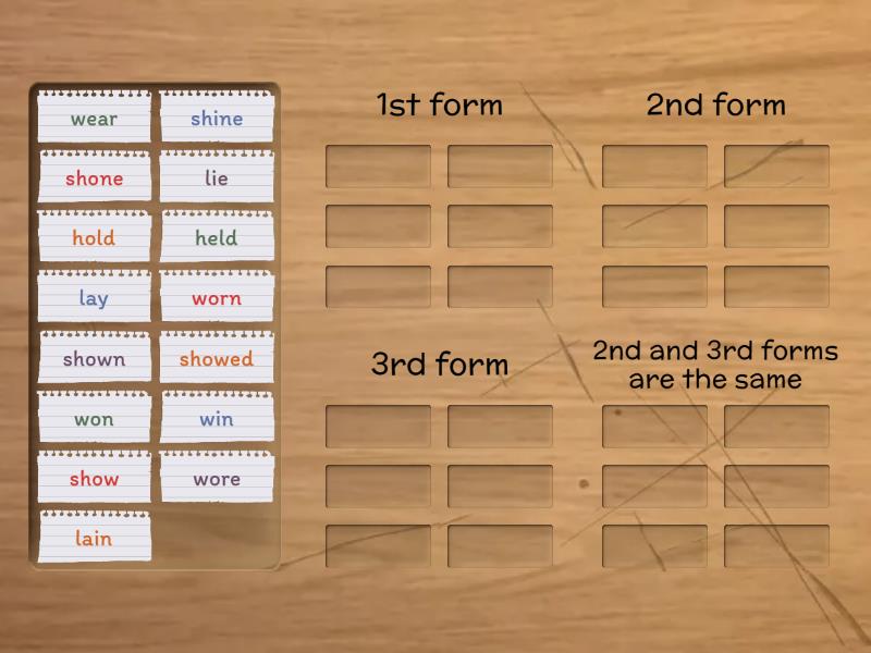 irregular verbs: sorting - Group sort
