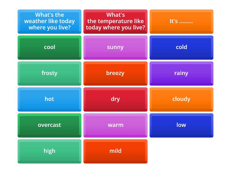 describing weather - Flip tiles