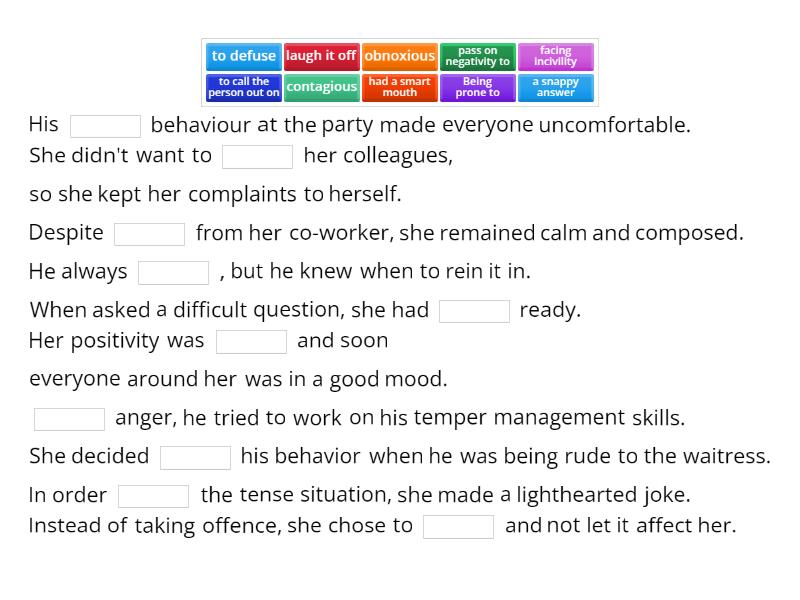 the science of rudeness - Complete the sentence