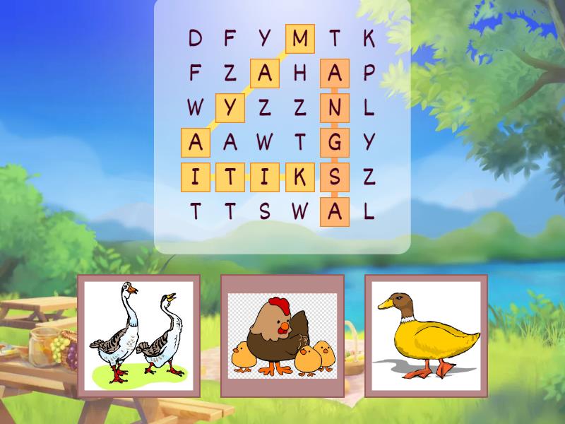 Haiwan Yang Tinggal Di Dalam Reban - Wordsearch