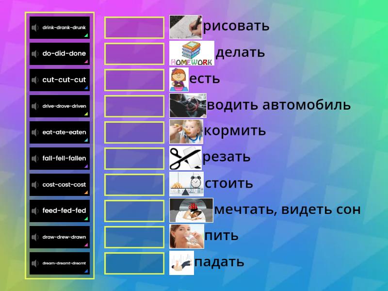 Spotlight 5 Irreg verbs 2 - Match up