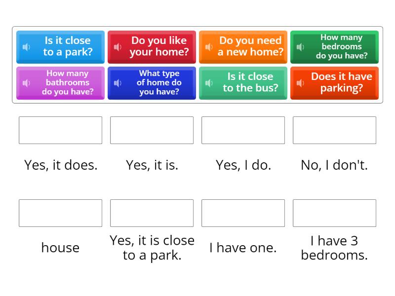 Finding a Place to Live - Question Match - Match up