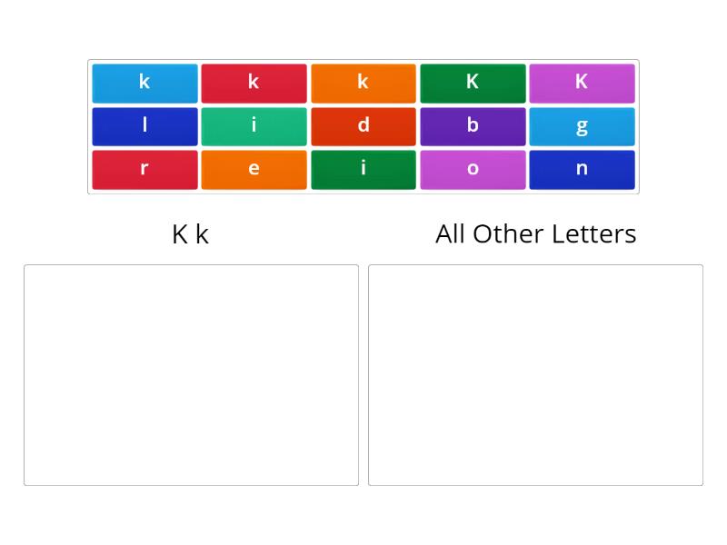 Sorting Letter K - Categorize