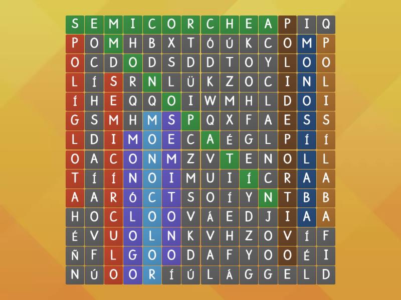 PREFIJOS MONO- POLI- Y SEMI- - Sopa de letras
