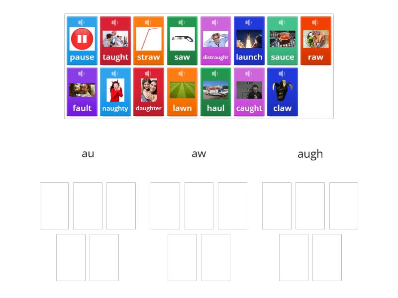 au aw augh - Group sort