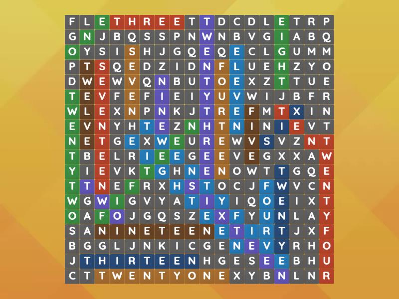 Numbers - Wordsearch