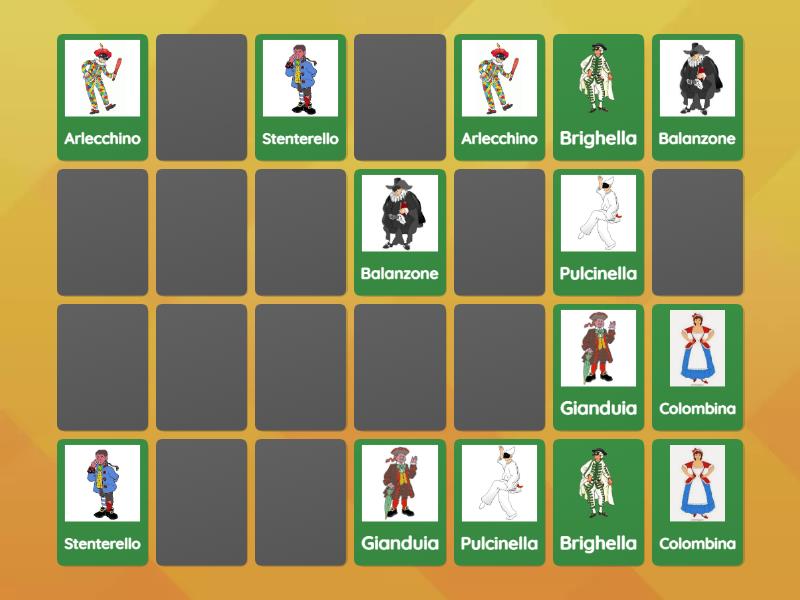 The Characters of Carnevale - Matching pairs