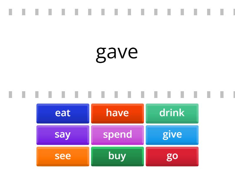 Go Getter 2 Unit 6.3 Past SImple Irregular verbs - Find the match