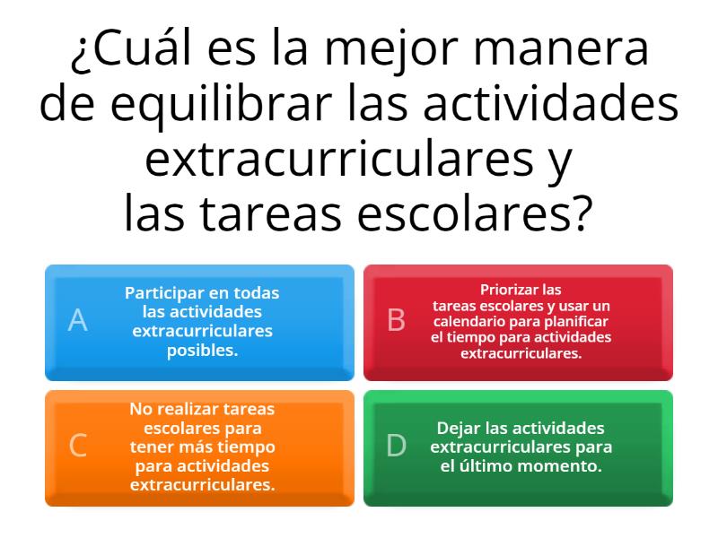 Cómo planificar tus actividades extracurriculares - Quiz