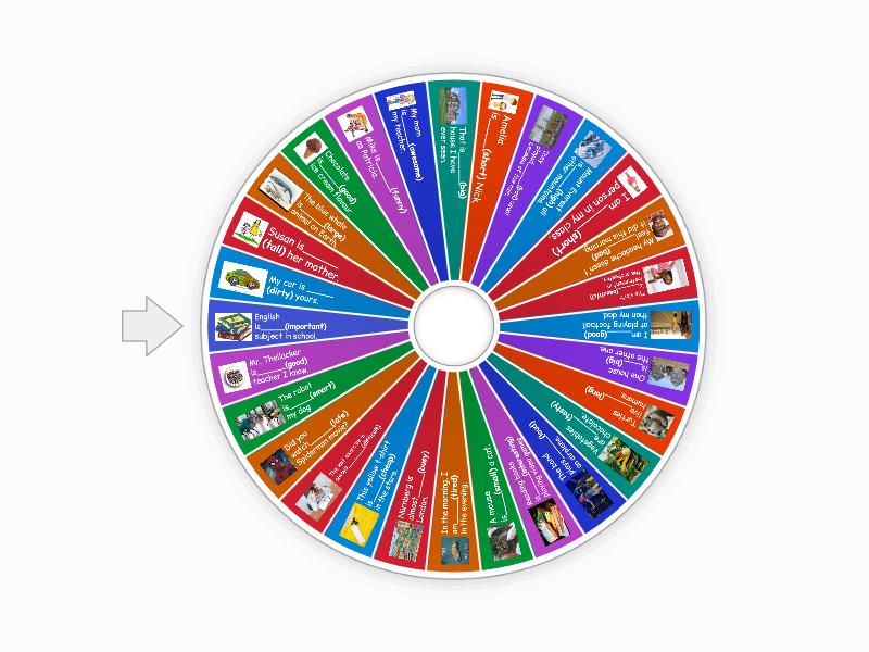 Comparison of adjectives - Spin the wheel