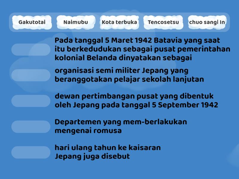 Sejarah - Match up