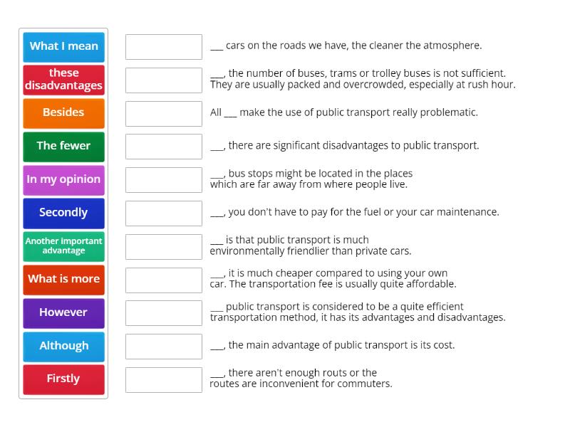 Public transport advantages & disadvantages - Associação