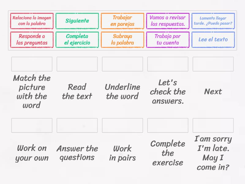 Instructions - Match up