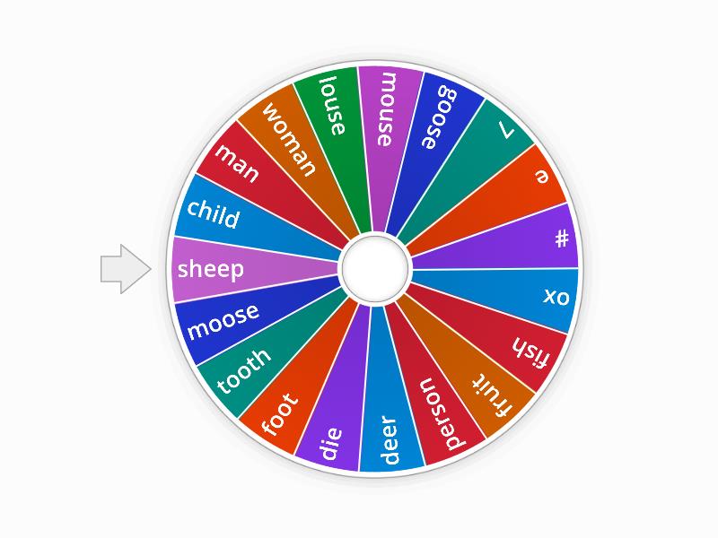 Irregular Plurals - Random wheel