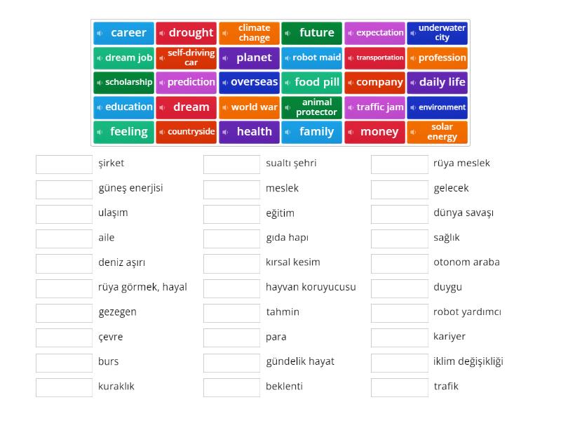 Dream - 7 Sınıf - 7. Ünite - Match up