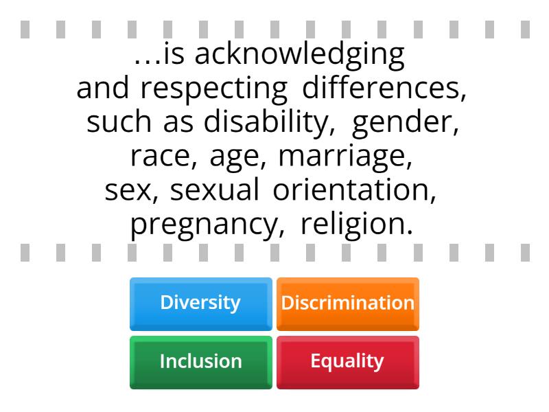 Equality, Diversity, Inclusion and Discrimination Definitions - Find ...