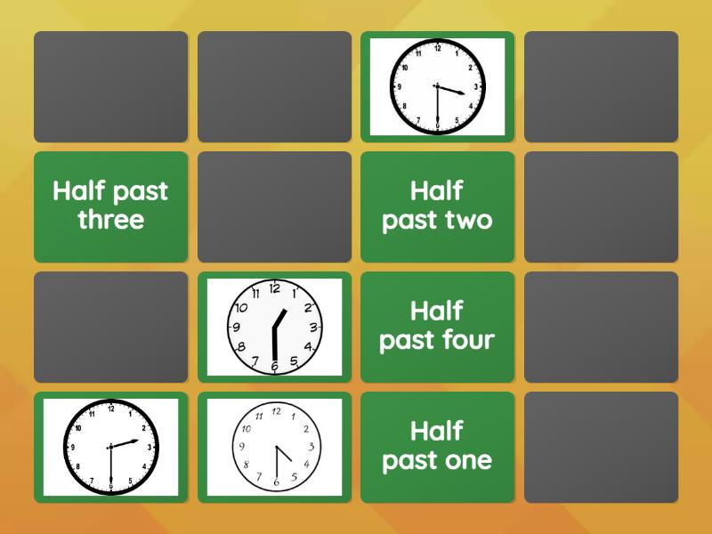 Half past times - Matching pairs
