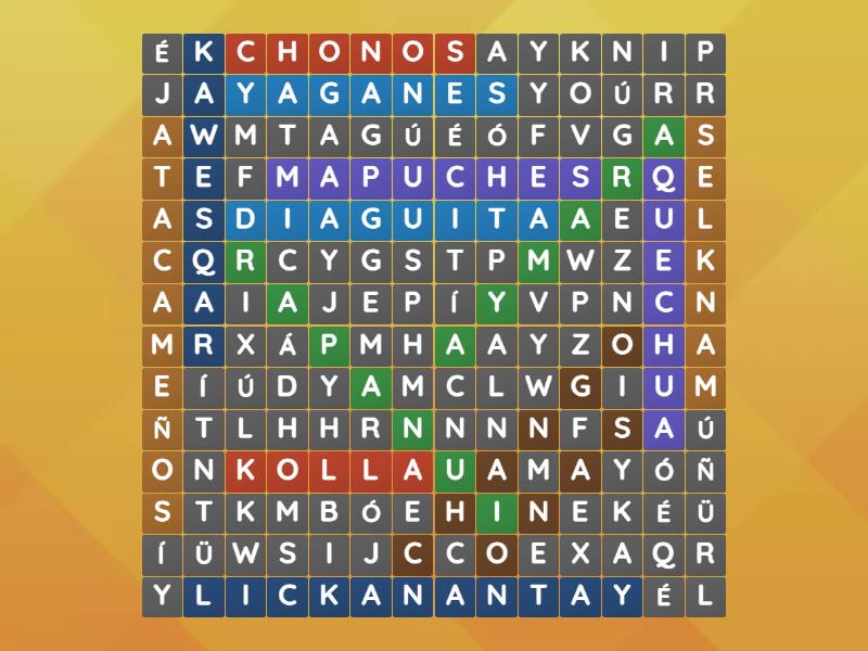 pueblos originarios de chile - Wordsearch