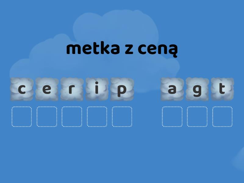 EFI U8 shopping vocabulary - Anagram