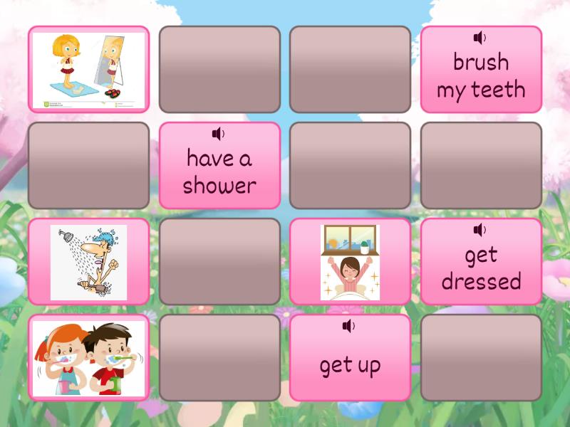 Daily routines basic (Beehive 2 unit 7) - Matching pairs