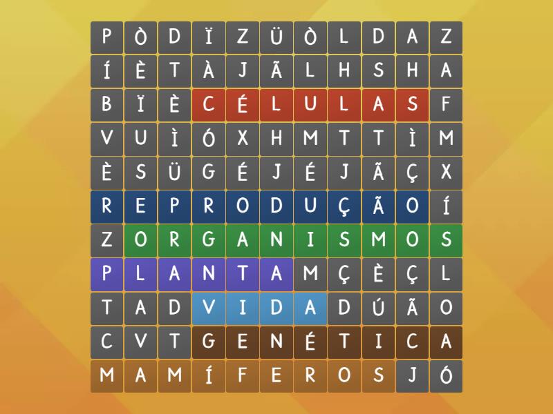 seres vivos - Sopa de letras