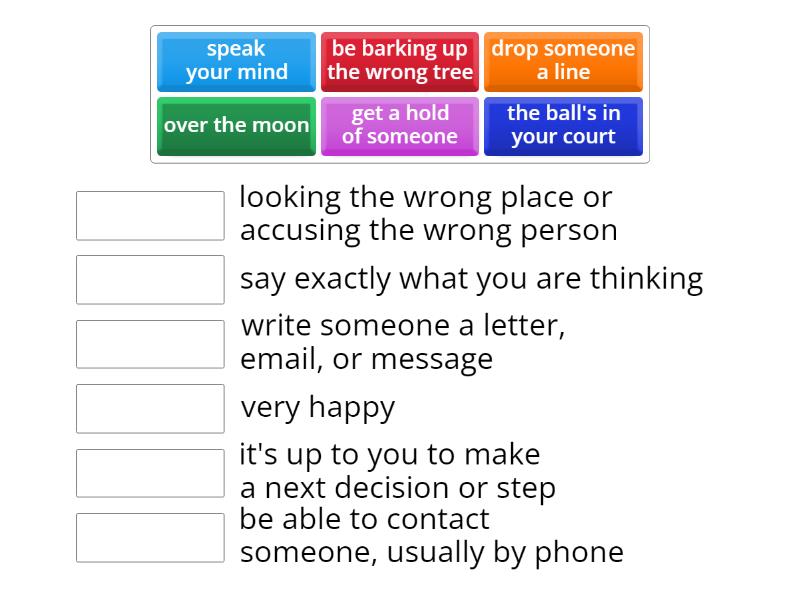 Now I know 5 Unit 7 Idioms - Match up