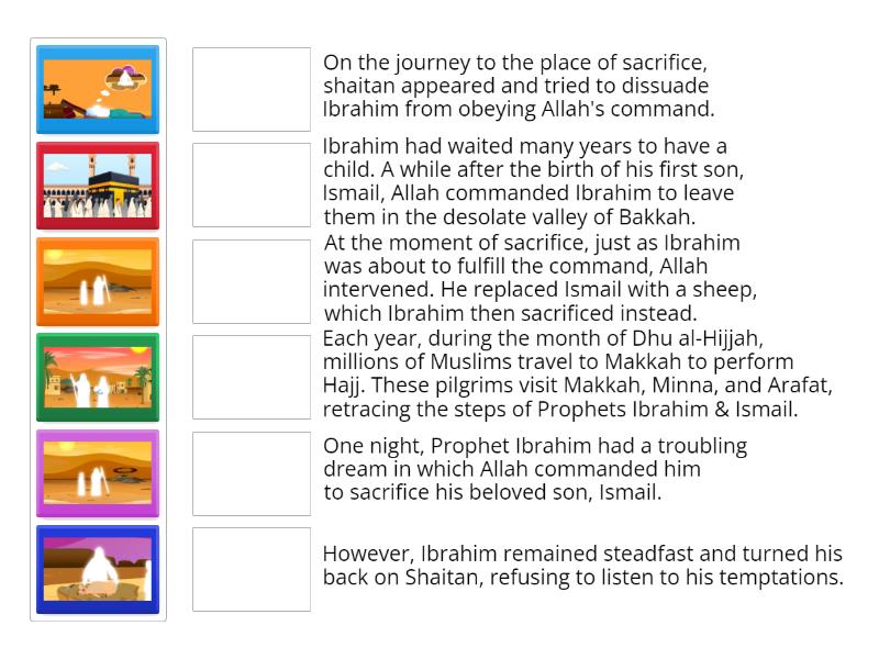 The Story of Prophet Ibrahim's Sacrifice - Match up