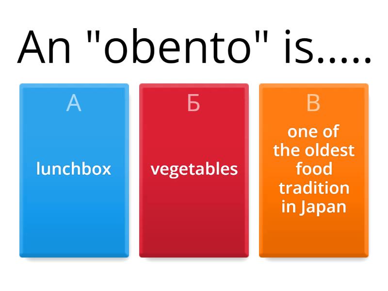 Obento - a tasty tradition (spotlight 8 2a) - Quiz