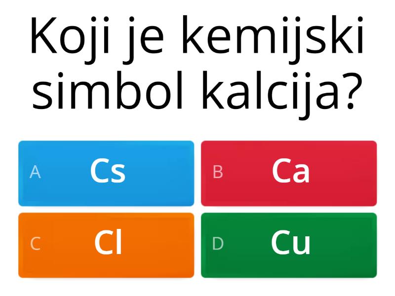 Kalcij - Quiz