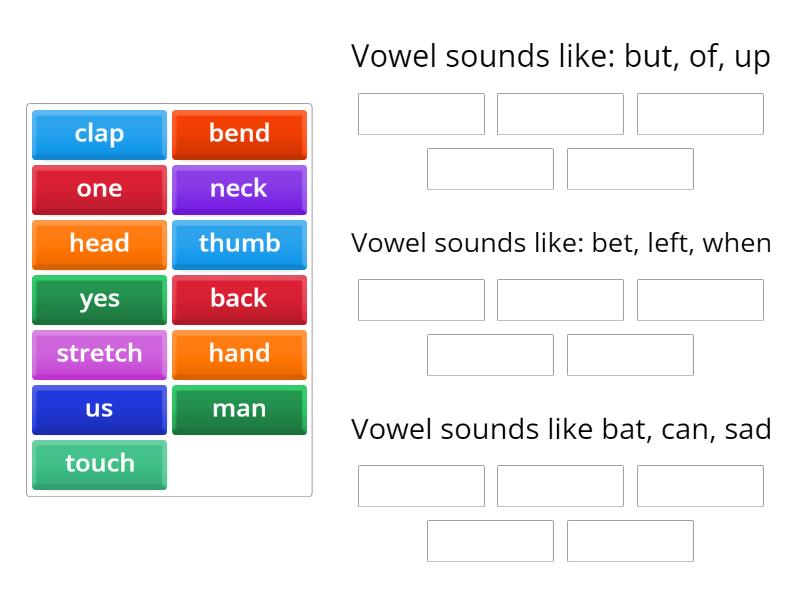 Put words with the same vowel sounds - Group sort