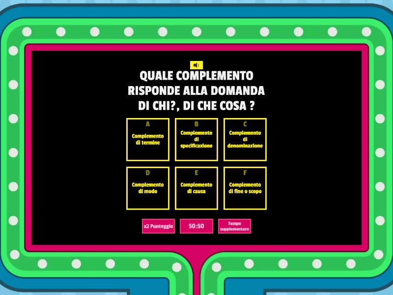 Complementi 2B - Gameshow quiz