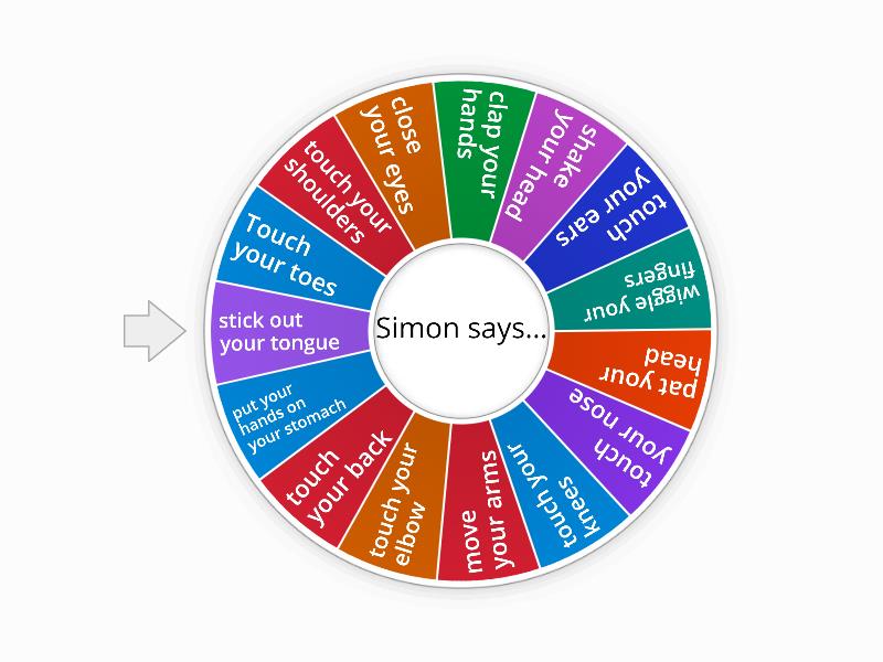 Easy Simon says - Body parts - Spin the wheel