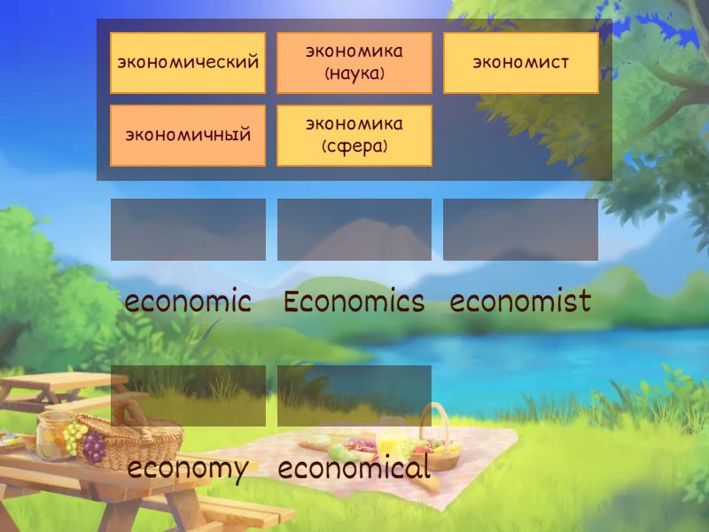 Word Formation ECONOMY - Match up