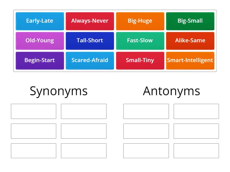 Synonyms and Antonyms - Group sort