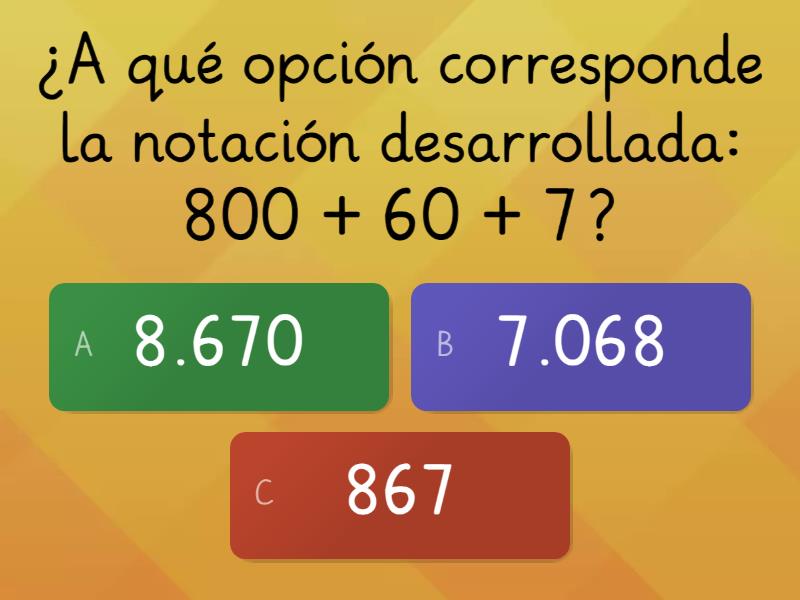 Notación desarrollada 3° Academia Teocali - Cuestionario