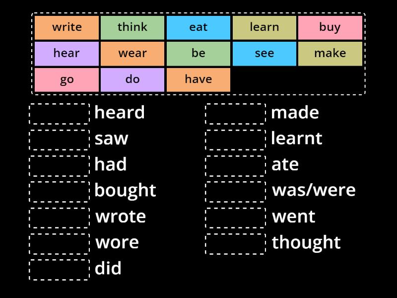 FF4 unit 3 irregular verbs - Match up FF4 unit 3 irregular verbs - Match up