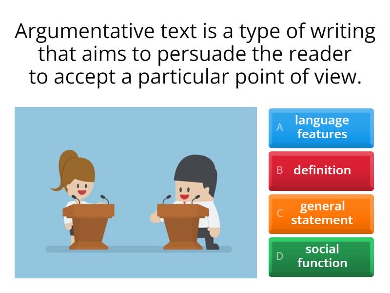 Argumentative text grade 9th - Quiz