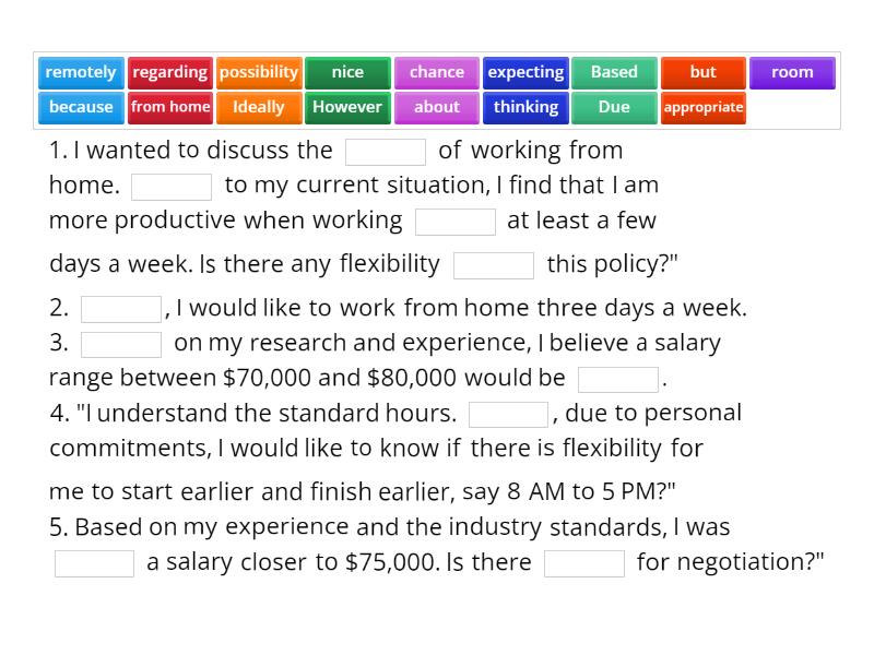 Negotiation phrases - Complete the sentence