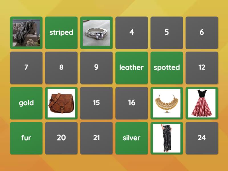 Materials and patterns - Matching pairs