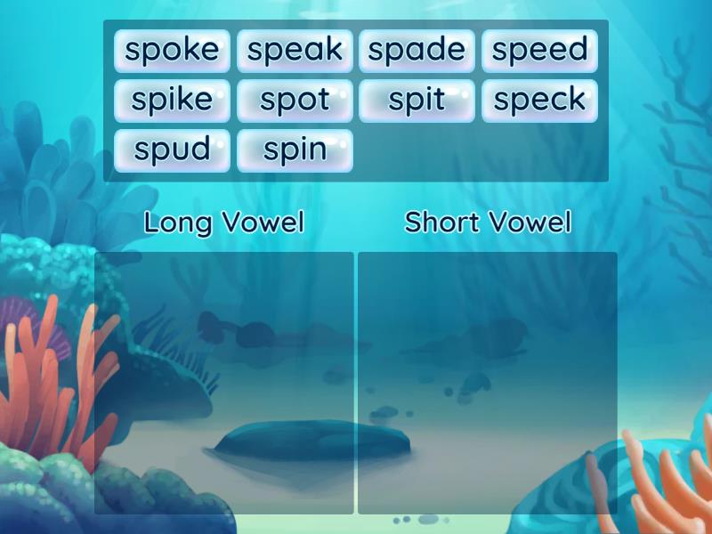 Long/Short Vowel Sound Word Sort (consonant blends /sp/) - Categorize