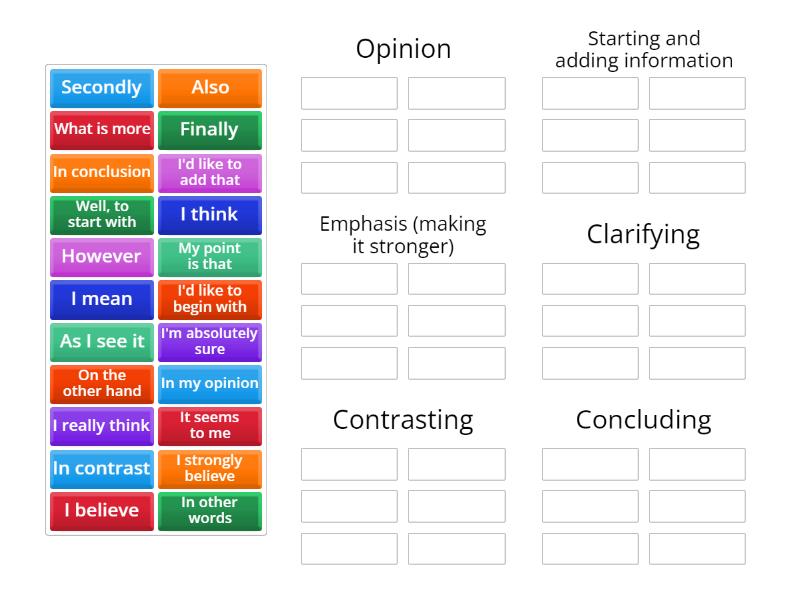 Conversation connectors of different types - Group sort